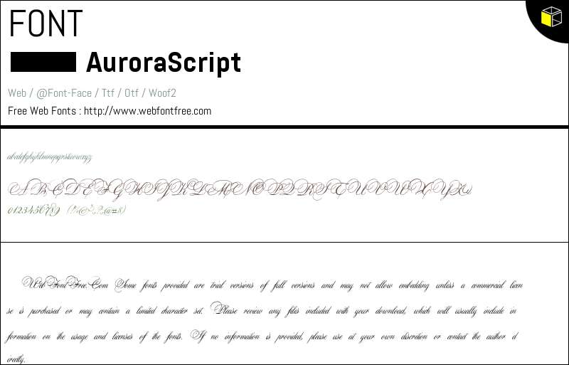 Aurora Script Fuentes Descargar - WebFontFree.Com