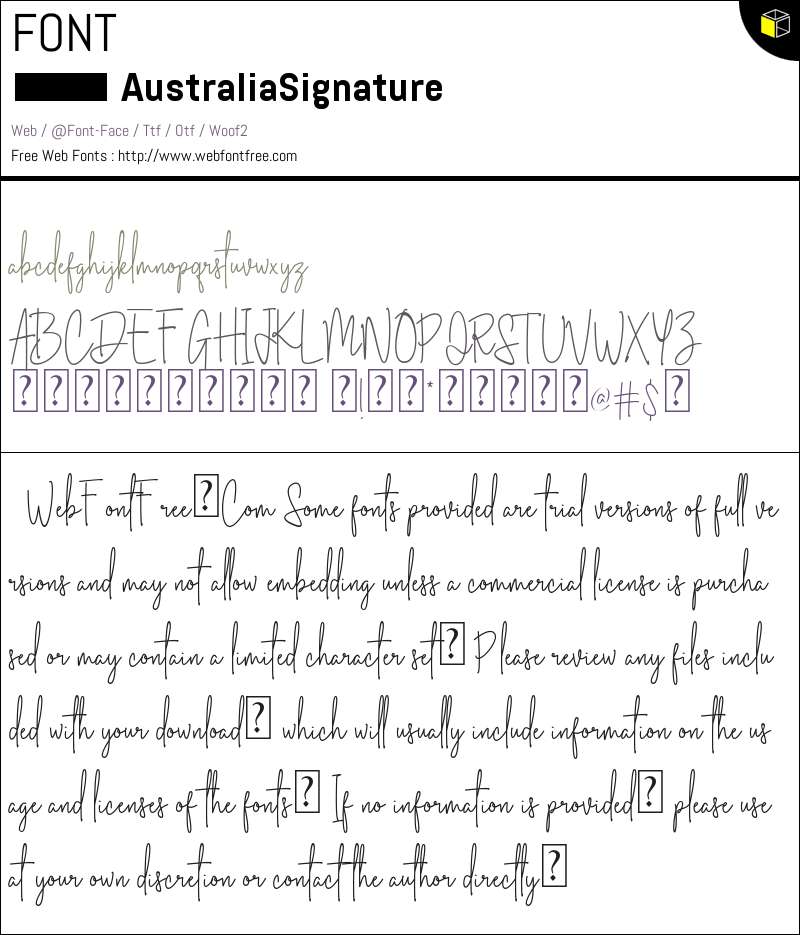 Australia Signature Fonts Downloads - WebFontFree.Com