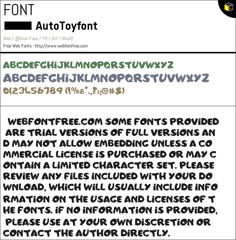 AutoToy font Fonts Downloads - WebFontFree.Com