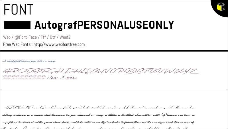 Autograf PERSONAL USE ONLY Fonts Downloads - WebFontFree.Com