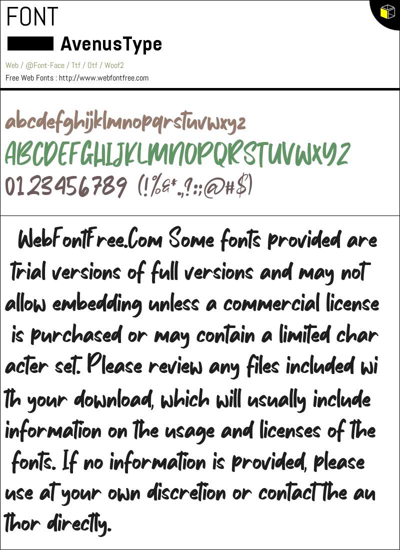 Avenus Type Fonts Downloads - WebFontFree.Com