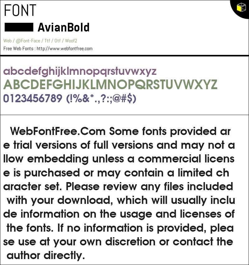 Avian Bold Fonts Downloads - WebFontFree.Com