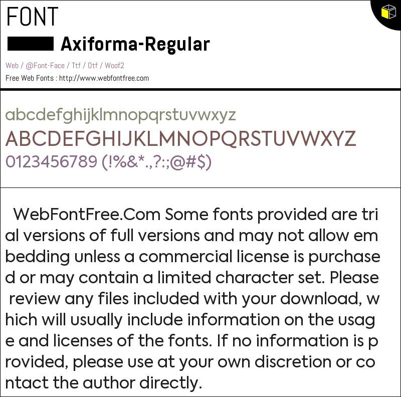 Axiforma Regular 字体 下载 - WebFontFree.Com