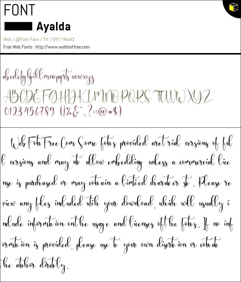 Ayalda Fonts Downloads - WebFontFree.Com