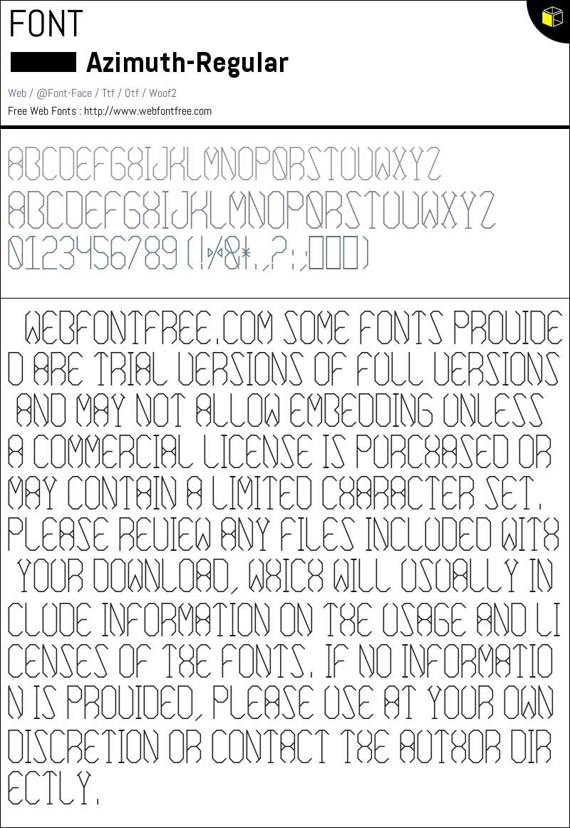 Azimuth Regular Fonts Downloads - WebFontFree.Com