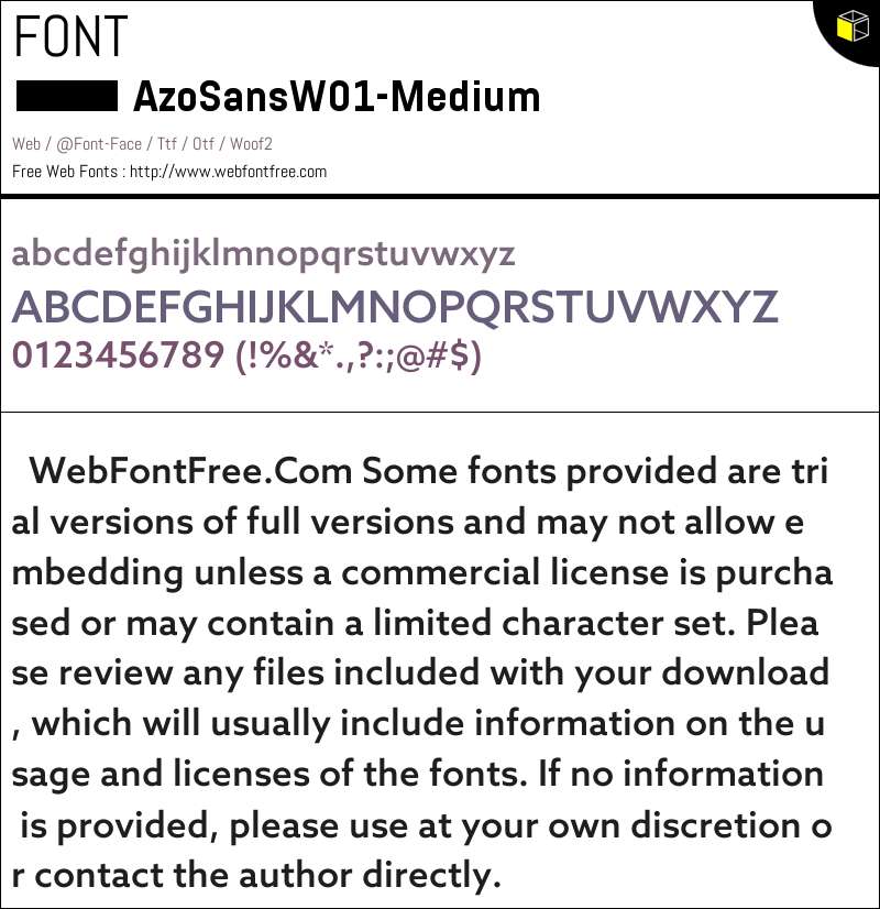 Azo Sans W01 Medium 字体 下载 - WebFontFree.Com