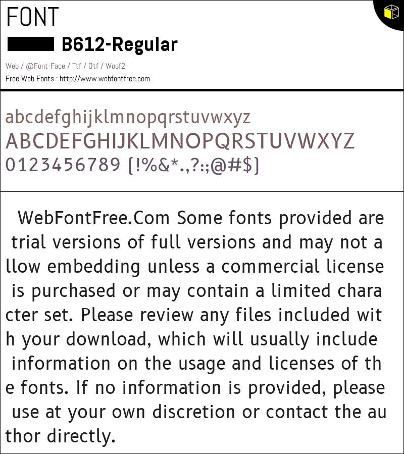 B612 Regular Fonts Downloads - WebFontFree.Com