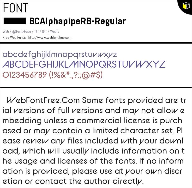 BC Alphapipe RB Regular Fonts Downloads - WebFontFree.Com