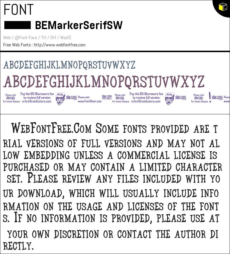 BE Marker Serif_SW Fonts Downloads - WebFontFree.Com