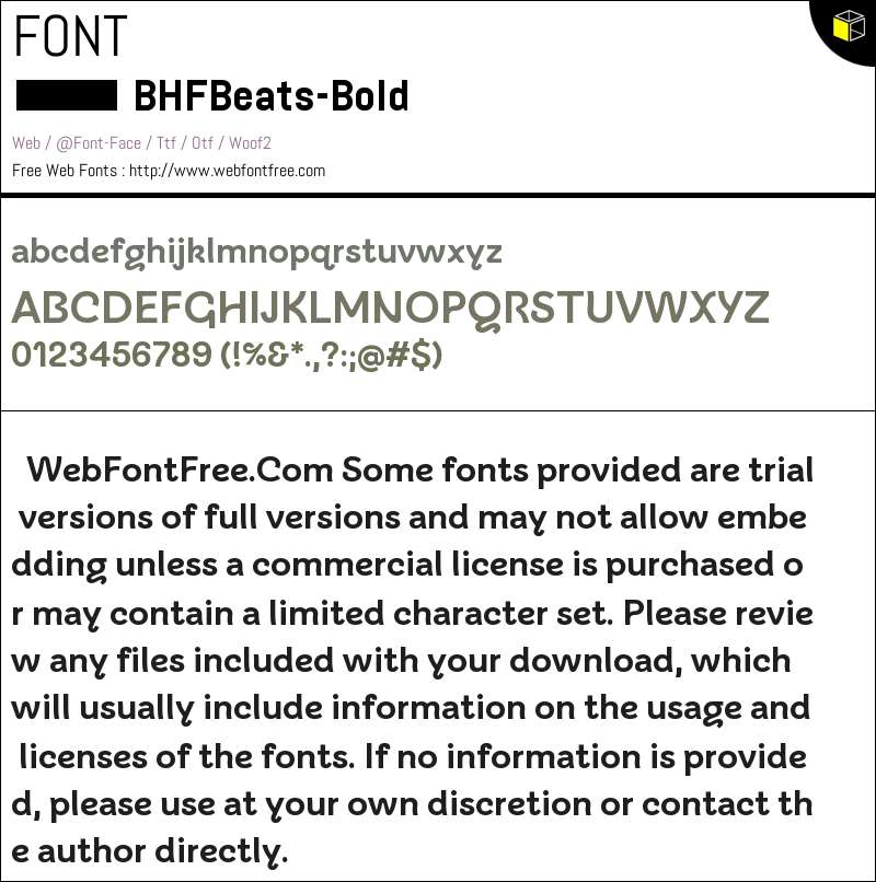 BHF Beats Bold Fonts Downloads - WebFontFree.Com