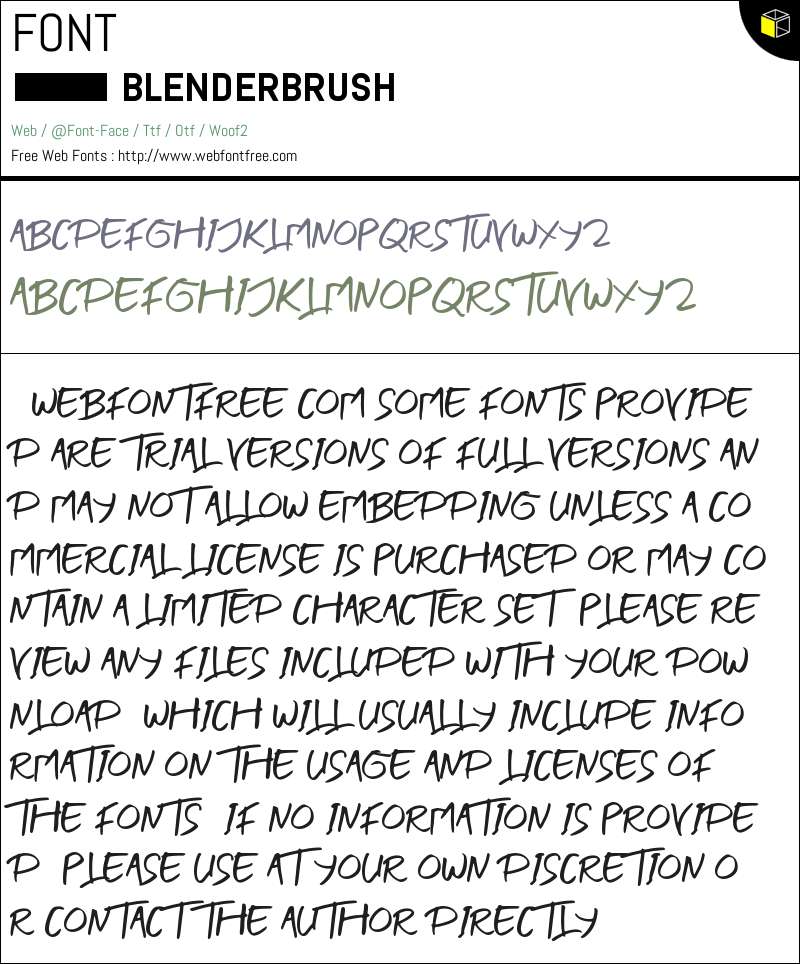 BLENDER BRUSH Fonts Downloads - WebFontFree.Com