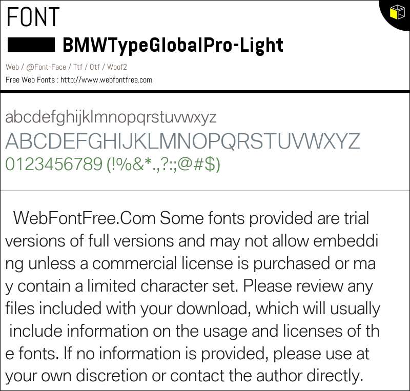 BMW Type Global Pro Light Fonts Downloads - WebFontFree.Com