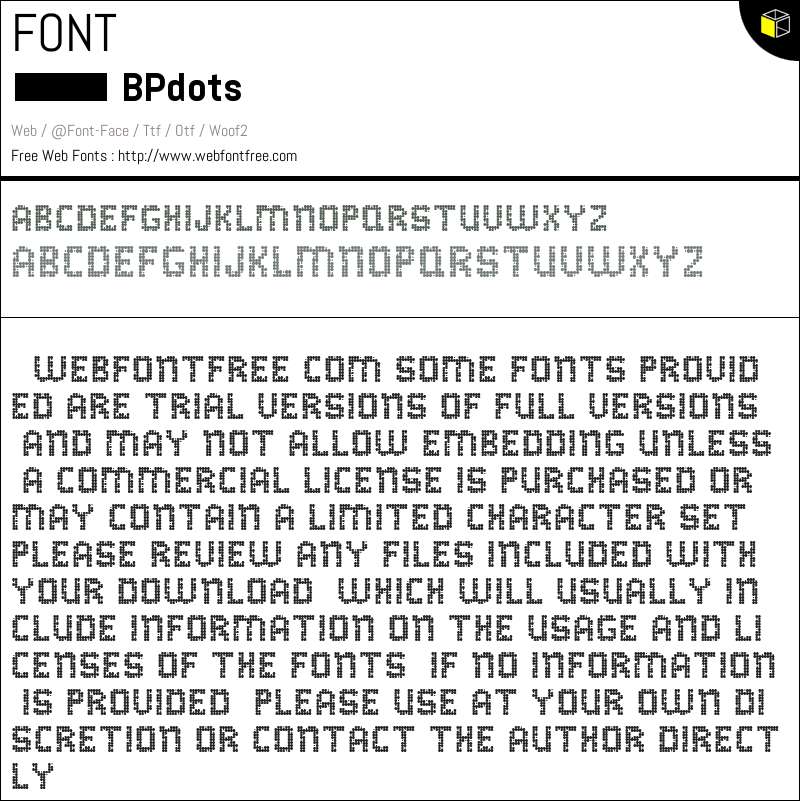 BPdots Fonts Downloads - WebFontFree.Com