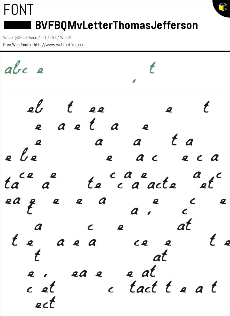 vLetter Thomas Jefferson Fonts Downloads - WebFontFree.Com