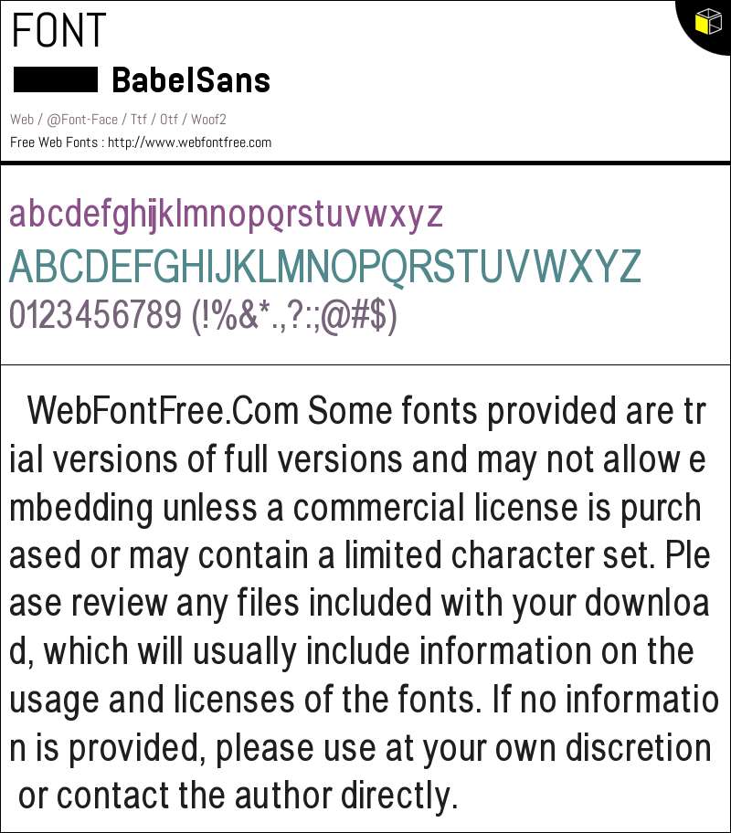BabelSans Fonts Downloads - WebFontFree.Com