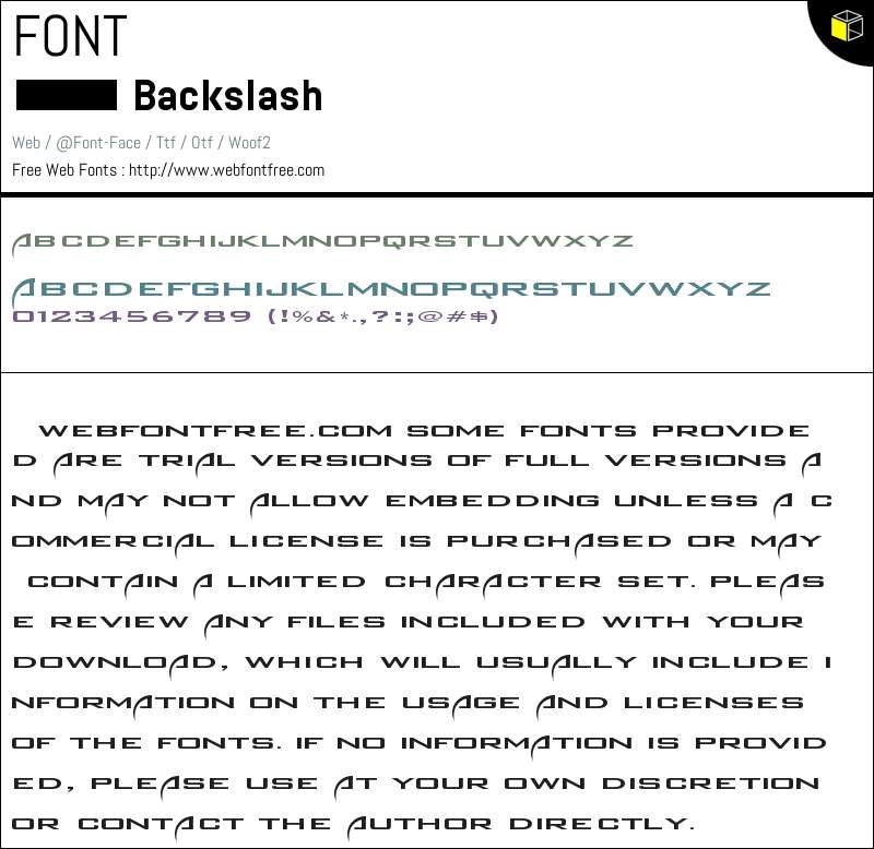 Backslash Fonts Downloads - WebFontFree.Com