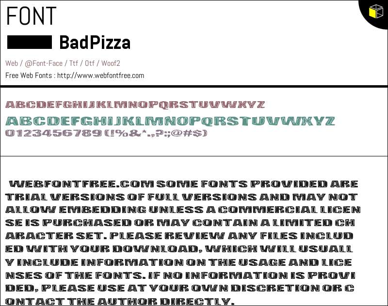 Bad Pizza Fonts Downloads - WebFontFree.Com