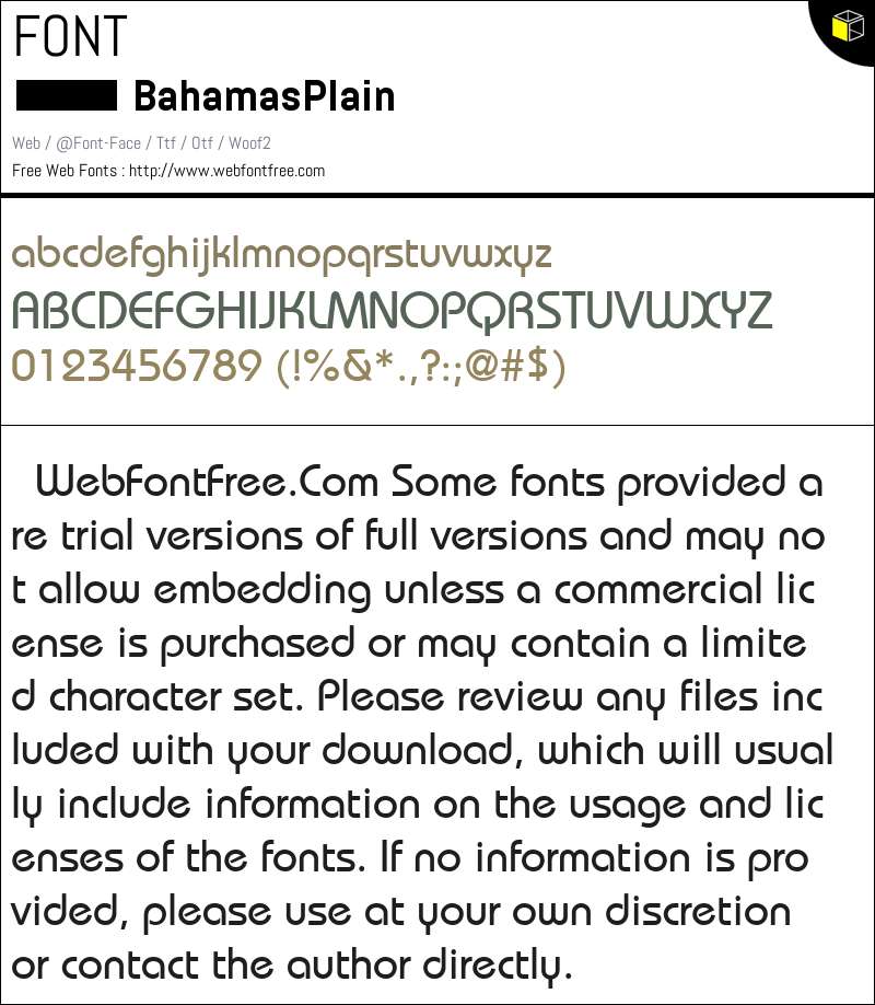 Bahamas Fonts Downloads - WebFontFree.Com