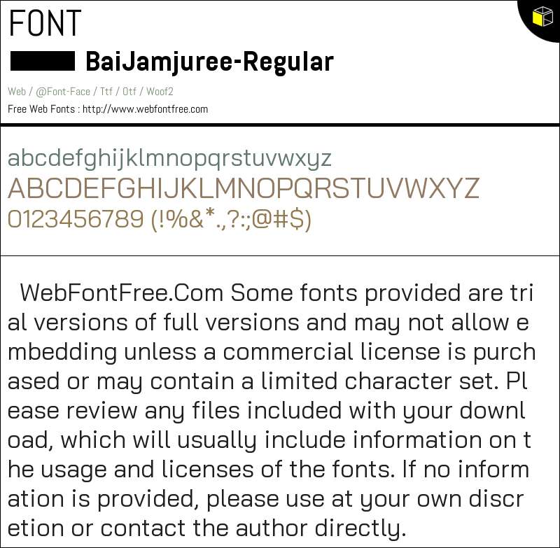 Bai Jamjuree Regular Fonts Downloads - WebFontFree.Com