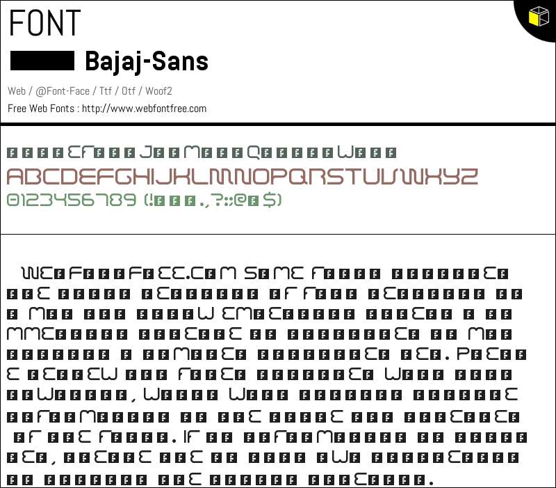 Bajaj Sans Regular Fonts Downloads - WebFontFree.Com