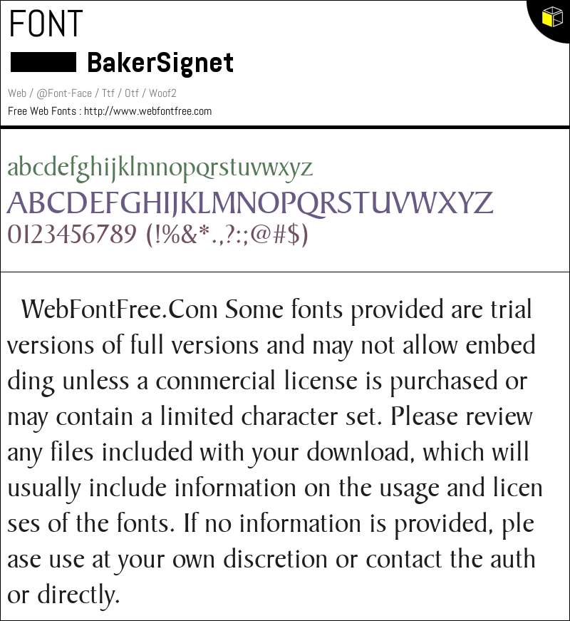 BakerSignet Fonts Downloads - WebFontFree.Com