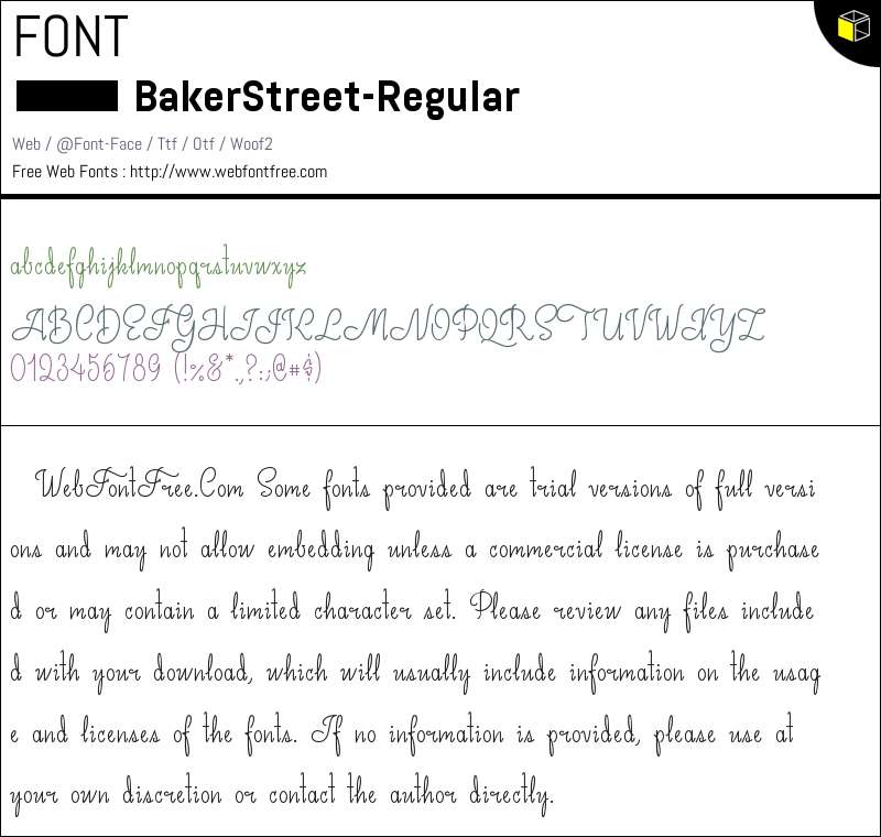 Baker Street Regular Fonts Downloads - WebFontFree.Com