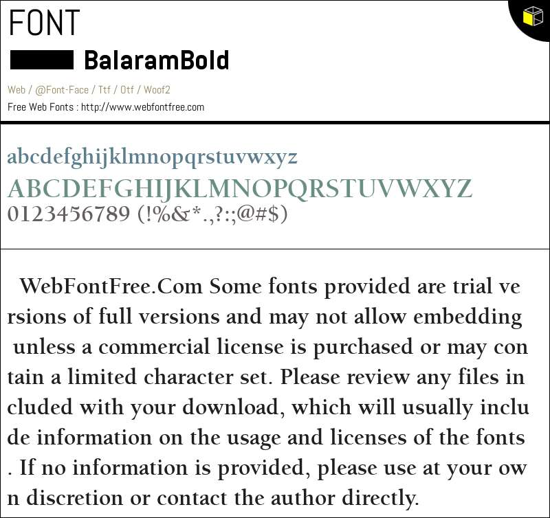 Balaram Bold Fonts Downloads - WebFontFree.Com
