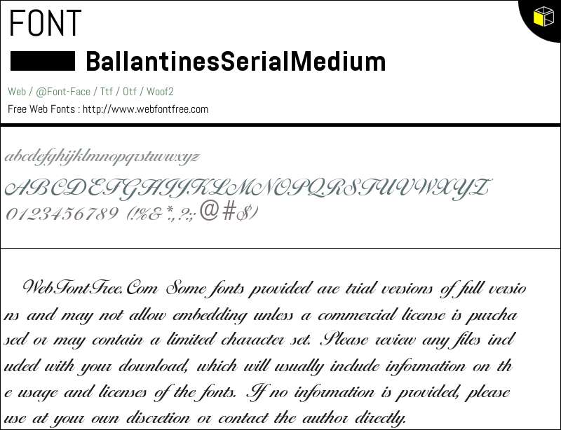 BallantinesSerial-Medium-Regular 字体 下载 - WebFontFree.Com