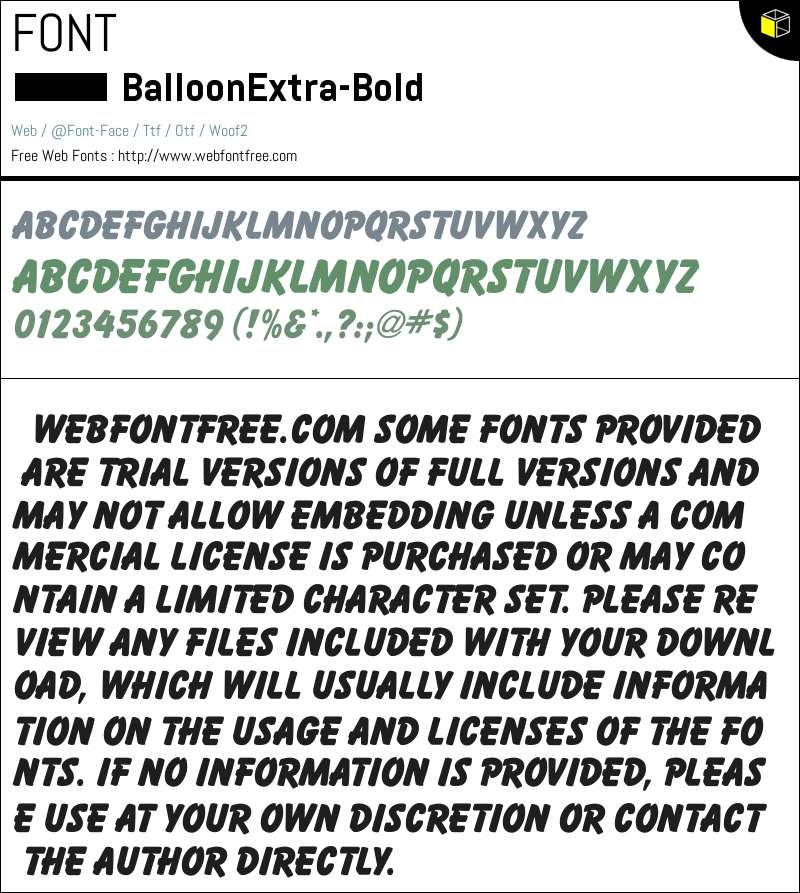 Ballemi Extra Bold Fonts Downloads - WebFontFree.Com