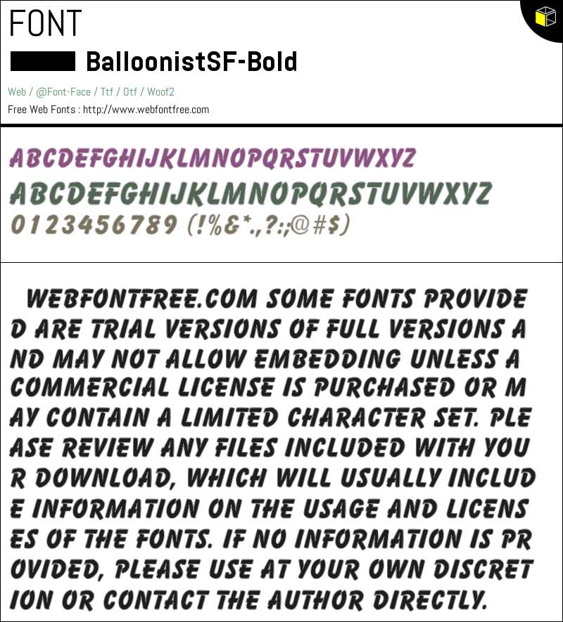 Balloonist Inline SF Fonts Downloads - WebFontFree.Com