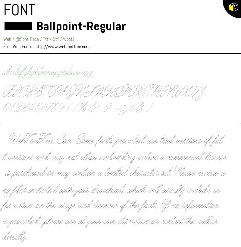 Ballpoint Fonts Downloads - WebFontFree.Com