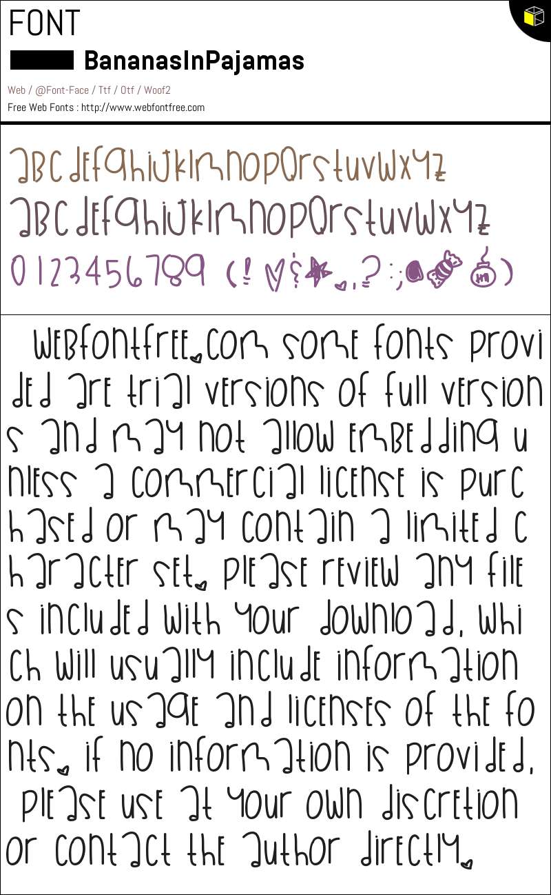 BananasInPajamas Fonts Downloads - WebFontFree.Com