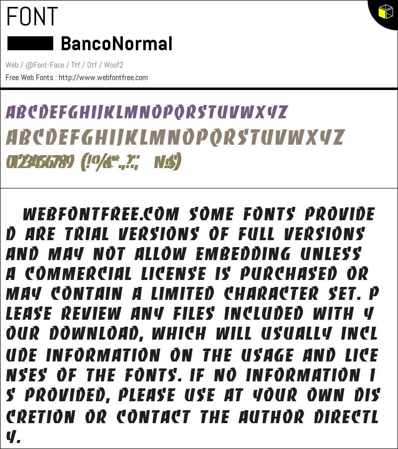 Banco Normal Fonts Downloads - WebFontFree.Com