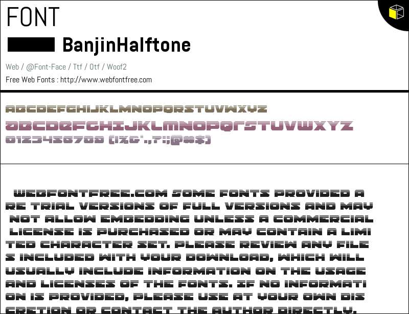 Banjin Halftone Fonts Downloads - WebFontFree.Com