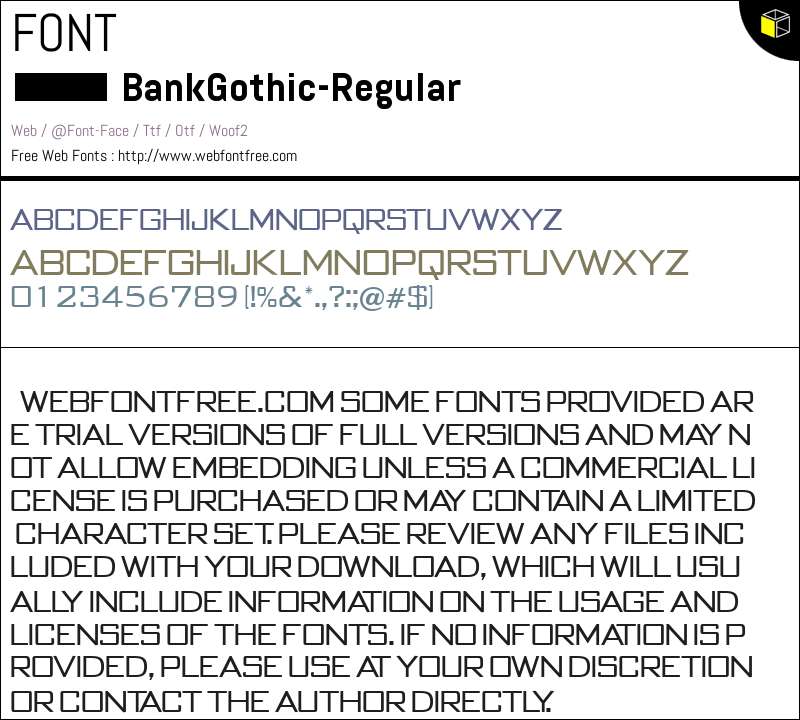 BankGothic-Regular DB 字体 下载 - WebFontFree.Com