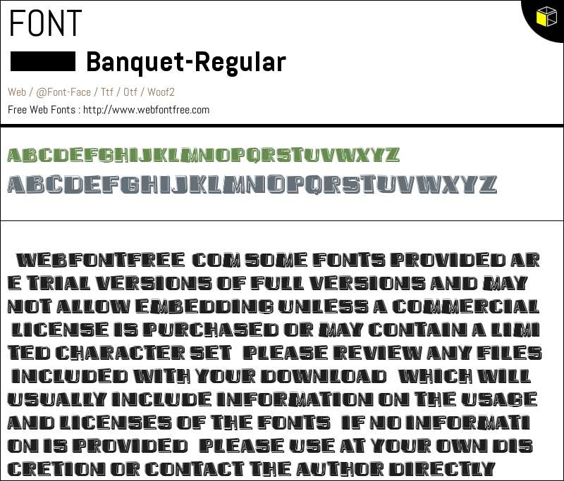 Banquet Regular Fonts Downloads - WebFontFree.Com