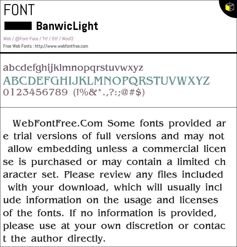 Banwic Light Fonts Downloads - WebFontFree.Com