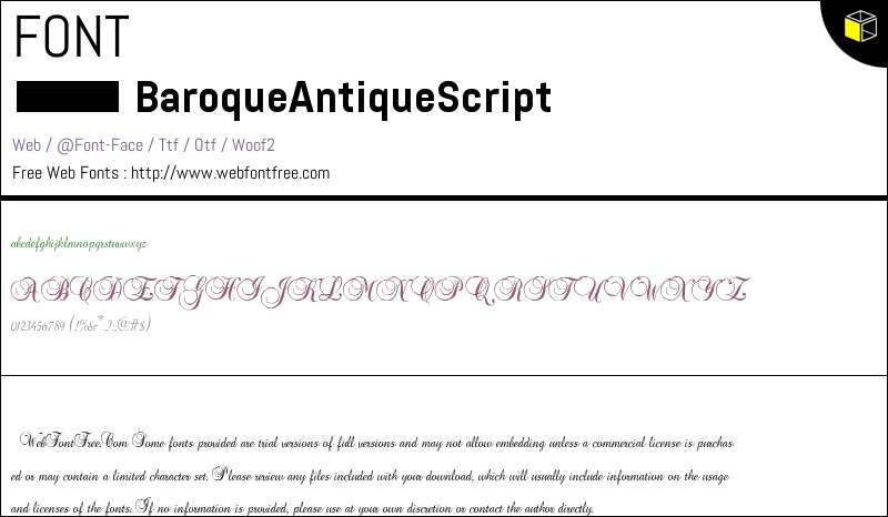 Baroque Antique Script Fuentes Descargar - WebFontFree.Com