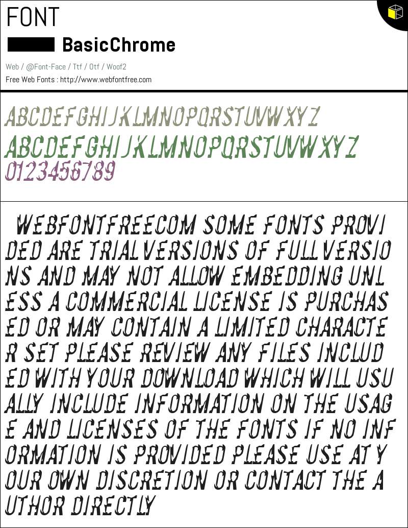 BasicChrome Fonts Downloads - WebFontFree.Com