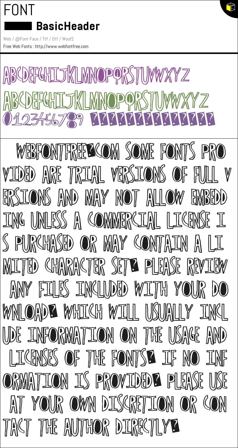 BasicHeader Fonts Downloads - WebFontFree.Com