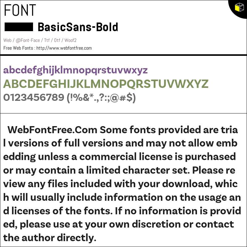 BasicSans-Bold Fonts Downloads - WebFontFree.Com
