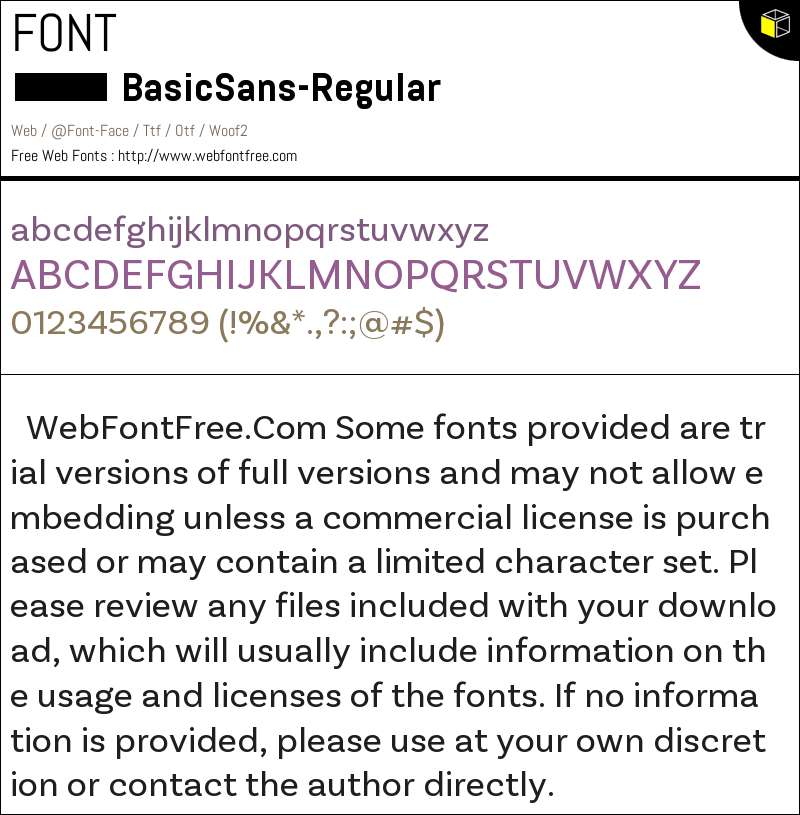 BasicSans-Regular Fonts Downloads - WebFontFree.Com