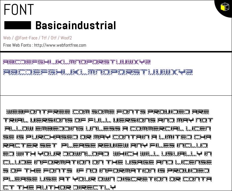 Basica industrial Fonts Downloads - WebFontFree.Com