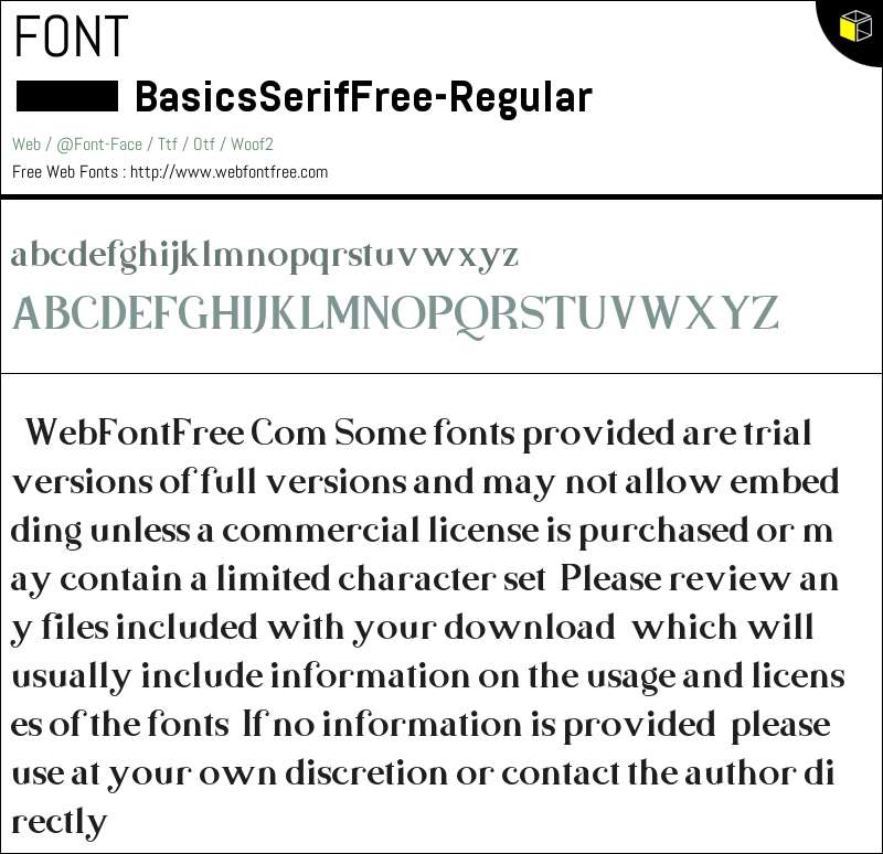 Basics Serif Free Regular Fonts Downloads - WebFontFree.Com
