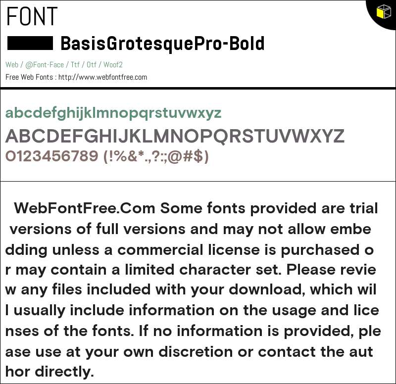 Basis Grotesque Pro Bold Fonts Downloads - WebFontFree.Com