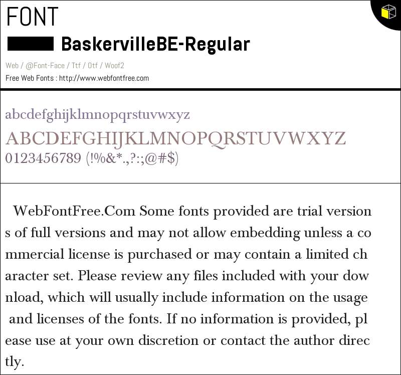 Berthold Baskerville Regular 字体 下载 - WebFontFree.Com