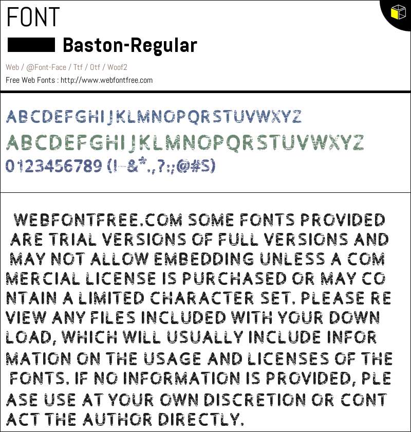 Baston-Regular Fonts Downloads - WebFontFree.Com