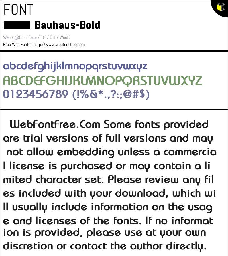 Bauhaus Bold Fonts Downloads - WebFontFree.Com