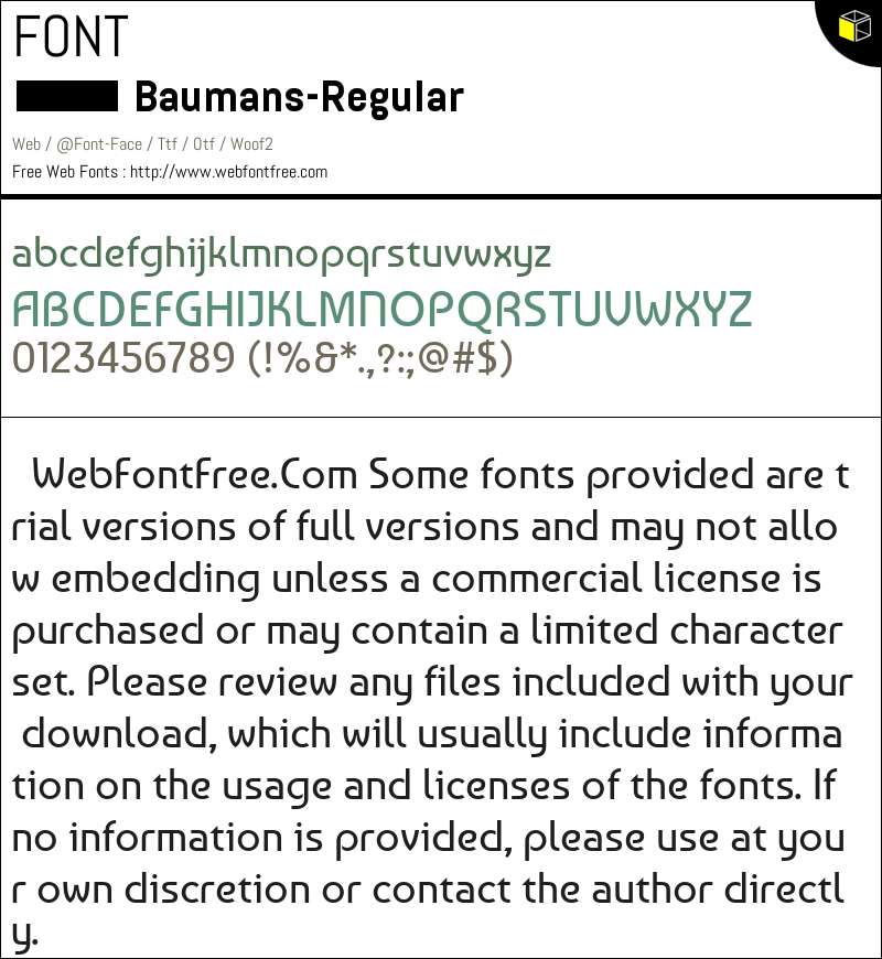 Baumans Fonts Downloads - WebFontFree.Com