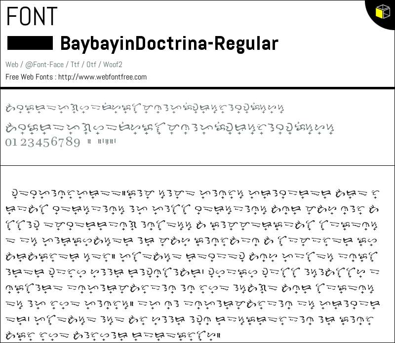Baybayin Doctrina Regular Fonts Downloads - WebFontFree.Com